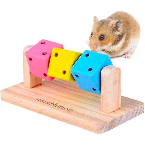 miumiupop Hamster Chew Toy Wood Platform Grinding Teeth Toys Exercise Intelligence Training Colorful Wooden Block for Small Animals Chinchilla Gerbil Guinea Pig Rat Chipmunk Squirrel Sugar Glider