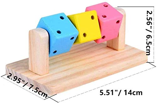 miumiupop Hamster Chew Toy Wood Platform Grinding Teeth Toys Exercise Intelligence Training Colorful Wooden Block for Small Animals Chinchilla Gerbil Guinea Pig Rat Chipmunk Squirrel Sugar Glider