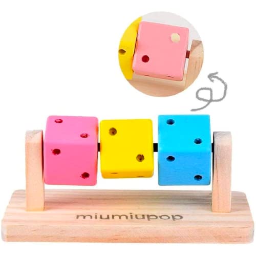 miumiupop Hamster Chew Toy Wood Platform Grinding Teeth Toys Exercise Intelligence Training Colorful Wooden Block for Small Animals Chinchilla Gerbil Guinea Pig Rat Chipmunk Squirrel Sugar Glider