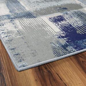 Brumlow MILLS Zora Abstract Machine Washable Indoor/Outdoor Area Rug for Home Office, Living Room or Bedroom Carpet, Dining or Kitchen Runner Rug, 5' x 7'6", Blue