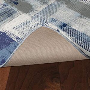 Brumlow MILLS Zora Abstract Machine Washable Indoor/Outdoor Area Rug for Home Office, Living Room or Bedroom Carpet, Dining or Kitchen Runner Rug, 5' x 7'6", Blue