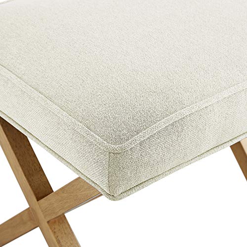 Amazon Brand – Rivet Mid-Century Modern X Ottoman Chair, 20" W, Ivory