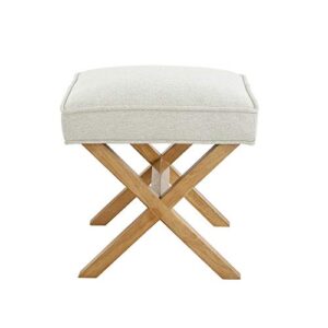 Amazon Brand – Rivet Mid-Century Modern X Ottoman Chair, 20" W, Ivory