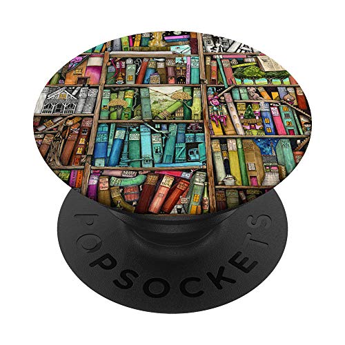 Reading Books Library Cool Book Shelves Book Lover Bookworm PopSockets PopGrip: Swappable Grip for Phones & Tablets