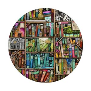 Reading Books Library Cool Book Shelves Book Lover Bookworm PopSockets PopGrip: Swappable Grip for Phones & Tablets