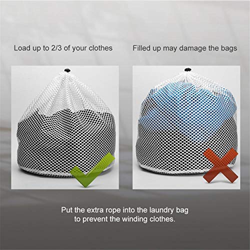 Premium Fine Mesh Laundry Bag - Sturdy White Mesh Material with Drawstring Closure. Ideal Machine Washable Mesh Laundry Bag for Factories, College, Dorm and Apartment Dwellers - (Large, 20 x 28")