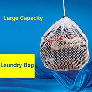 Premium Fine Mesh Laundry Bag - Sturdy White Mesh Material with Drawstring Closure. Ideal Machine Washable Mesh Laundry Bag for Factories, College, Dorm and Apartment Dwellers - (Large, 20 x 28")