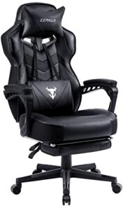 zeanus gaming chairs with footrest recliner computer chair for adults massage gaming chair big and tall gaming chair ergonomic office gamer chair for heavy people recliner racing gaming chair black