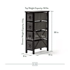 Edenbrook 4 Drawer Storage Organizer - Organization and Storage - Room Organization - Charcoal/Black Storage Drawers