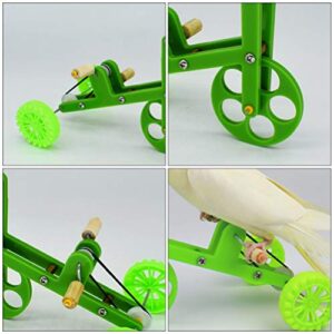 ibasenice Bird Playground Parrot Training Toys Parrot Bike Toy Bird Cage Play Bike Parrot Mini Bike for Parakeet African Grey Cockatoo (Green, 1pc) Parakeet Toys