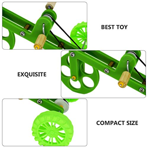 ibasenice Bird Playground Parrot Training Toys Parrot Bike Toy Bird Cage Play Bike Parrot Mini Bike for Parakeet African Grey Cockatoo (Green, 1pc) Parakeet Toys