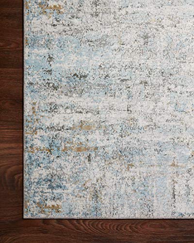 Loloi II Drift Collection DRI-03 Ivory/Sky, Contemporary 7'-6" x 9'-6" Area Rug