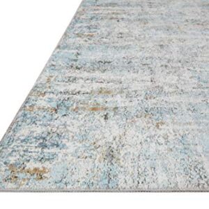 Loloi II Drift Collection DRI-03 Ivory/Sky, Contemporary 7'-6" x 9'-6" Area Rug