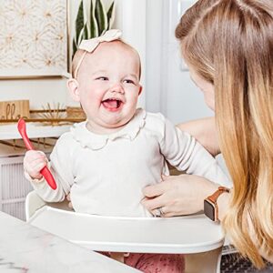 WeeSprout Silicone Baby Spoons - First Stage Infant Feeding Spoons With Soft-Tip, Bendable Baby Utensils for Parent & Self-Feeding, Ultra-Durable & Chewproof, Dishwasher Safe, Set of 3