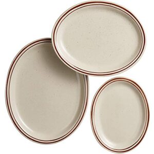 Restaurant Value, Stoneware Narrow Rim Oval Platter 11 1/2" x 9 1/8", Brown Speckle, Case of 12