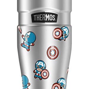 THERMOS MARVEL - Captain America Kawaii STAINLESS KING Stainless Steel Travel Tumbler, Vacuum insulated & Double Wall, 16oz