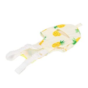 Bird Diaper, Washable Reusable Parrots Nappies Bird Cute Diaper Clothes Flight Suit for Mini Parrot Small Birds q(L Pineapple)