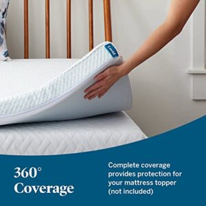 Lucid 2 Inch Mattress Topper Cover Twin – Cover For Mattress Topper - Mattress Topper Cover with Zipper – Twin Mattress Cover - Cover Only, White