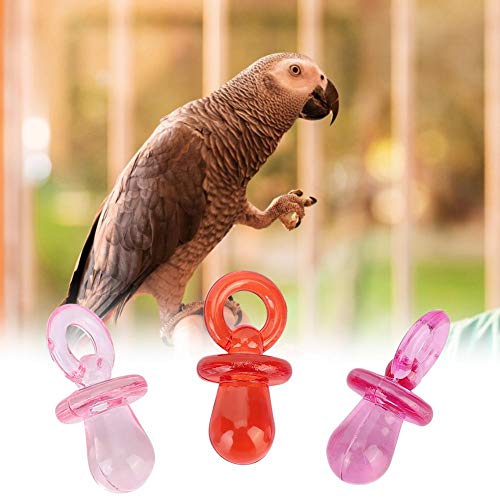 Bird Toys, 50pcs Plastic Bird Toys Bird Nipple Toys Bite Chew Toys Plastic Colorful Bird Pacifiers Pet Teeth Toy Birds Supplies Accessories