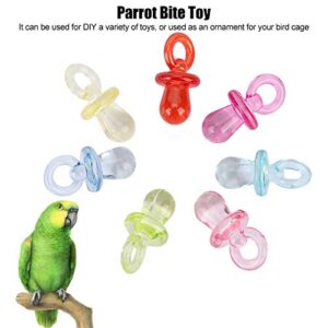 Bird Toys, 50pcs Plastic Bird Toys Bird Nipple Toys Bite Chew Toys Plastic Colorful Bird Pacifiers Pet Teeth Toy Birds Supplies Accessories