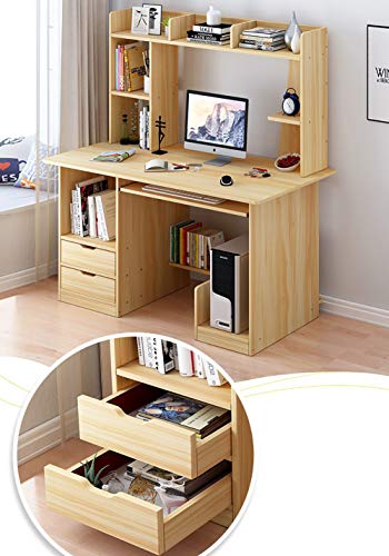 47 Inch Computer Desk with Hutch and Bookshelf,Modern Sturdy Office Desk Pc Laptop Table Workstation with Display Shelves for Home Office