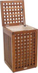 grate medium square teak hamper