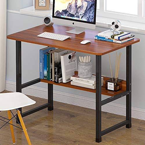 Desktop Home Computer Desk,Modern Writing Computer Desk,Simple Sturdy Office Desk with Bookshelf for Small Space Study Pc Desk Table