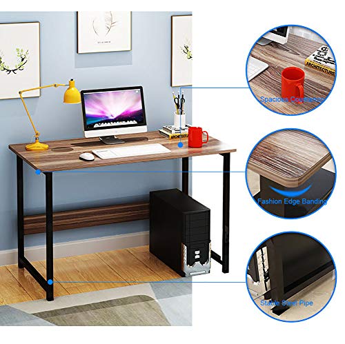 Desktop Home Computer Desk,Modern Writing Computer Desk,Simple Sturdy Office Desk with Bookshelf for Small Space Study Pc Desk Table