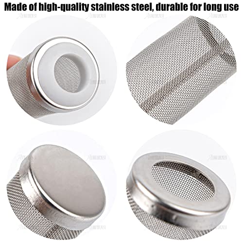 AUEAR, 2 Pack Stainless Steel Mesh Inflow Aquarium Filter Guard Intake Cover for Shrimp and Fish