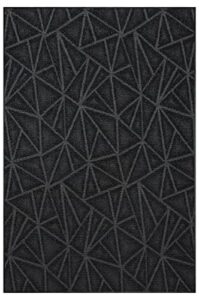 furnish my place modern indoor/outdoor commercial black rug, modern area rug, home decor mat, commercial rug for living room, kids, wedding, made in usa -4' x 6' rectangle