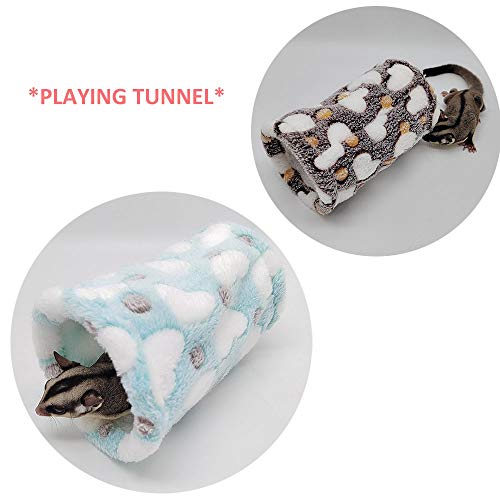 Plush Small Animal Tunnel Tube, Hamster Hideaway Hideout Burrow, Pet Play Toys for Gerbil/Dugu/Hedgehog/Rat/Snake/Lizard