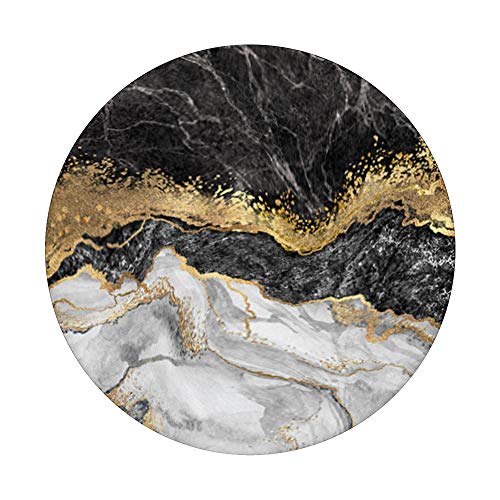 Marble-like Black with white and Gold Colors PopSockets PopGrip: Swappable Grip for Phones & Tablets