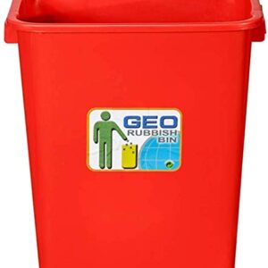 ZCM Trash Can Multifunctional Rubbish Bin Outdoor，Household Multifunction High Capacity Trash Can Plastic Trash Can No Cover Trash Can Garbage Bin 25L for Rubbish(Color:Red)