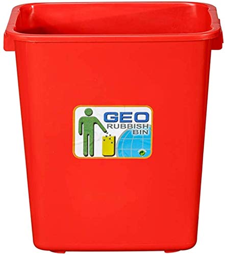 ZCM Trash Can Multifunctional Rubbish Bin Outdoor，Household Multifunction High Capacity Trash Can Plastic Trash Can No Cover Trash Can Garbage Bin 25L for Rubbish(Color:Red)