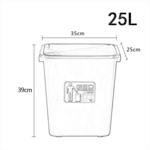 ZCM Trash Can Multifunctional Rubbish Bin Outdoor，Household Multifunction High Capacity Trash Can Plastic Trash Can No Cover Trash Can Garbage Bin 25L for Rubbish(Color:Red)