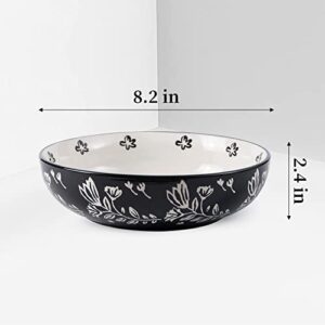 KINGSBULL HOME Pasta Bowls Salad Bowl Ceramic Bowl Set Rose Salad Bowls Large Bowl Porcelain Salad Plates