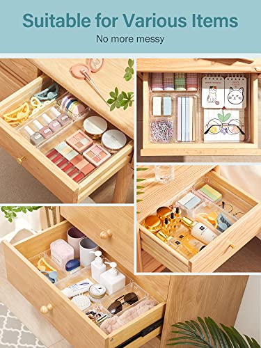 Kootek 31 Pcs Desk Drawer Organizer Set 5-Size Bathroom Drawer Tray Dividers Versatile Storage Bins Plastic Vanity Trays Organizers Divider Container for Dresser Makeup Kitchen Utensil Office