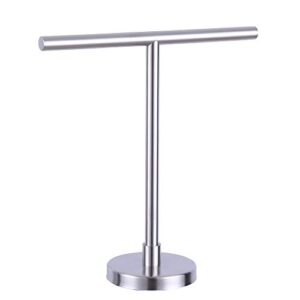 beigeewy modern free standing countertop hand towel holder tree rack sus 304 stainless steel towel ring, brushed finish