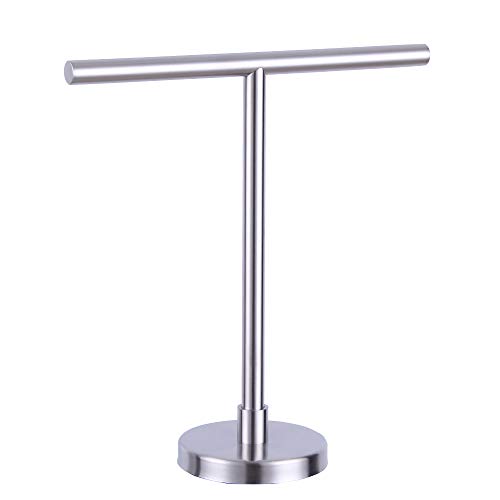 BEIGEEWY Modern Free Standing Countertop Hand Towel Holder Tree Rack SUS 304 Stainless Steel Towel Ring, Brushed Finish