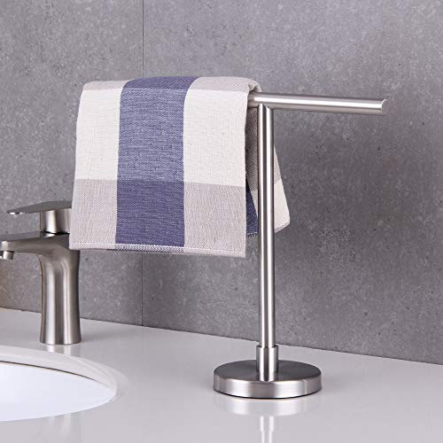 BEIGEEWY Modern Free Standing Countertop Hand Towel Holder Tree Rack SUS 304 Stainless Steel Towel Ring, Brushed Finish