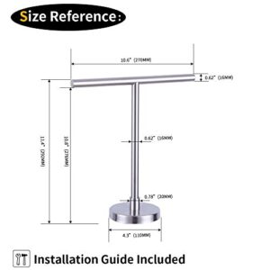 BEIGEEWY Modern Free Standing Countertop Hand Towel Holder Tree Rack SUS 304 Stainless Steel Towel Ring, Brushed Finish