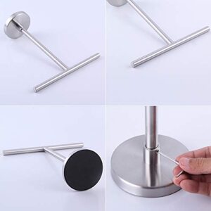 BEIGEEWY Modern Free Standing Countertop Hand Towel Holder Tree Rack SUS 304 Stainless Steel Towel Ring, Brushed Finish