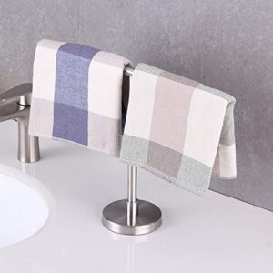 BEIGEEWY Modern Free Standing Countertop Hand Towel Holder Tree Rack SUS 304 Stainless Steel Towel Ring, Brushed Finish