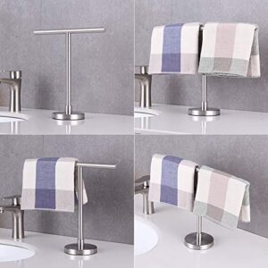 BEIGEEWY Modern Free Standing Countertop Hand Towel Holder Tree Rack SUS 304 Stainless Steel Towel Ring, Brushed Finish