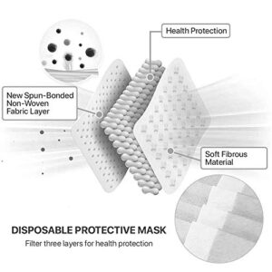 100 Pcs Disposable Face Cover 3-Ply Filter Non Medical Breathable Earloop Face Masks (Black)