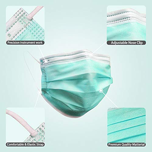 50 Pcs Individual Package Kids Disposable Face Masks,3 Layers Multicolored Facial Masks with Adjustable Elastic Ear Loop Respirator Safety Mouth Masks