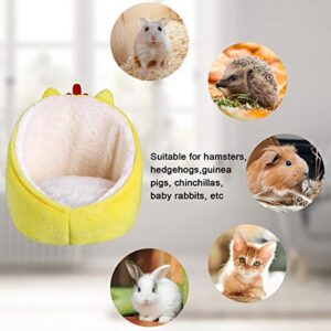 Zacro Small Animal Beds, Guinea Pig Bed Winter Warm Hamster Rabbit Squirrel Hedgehog Small Animal Pet Bed House Hideout Cage(Yellow L)