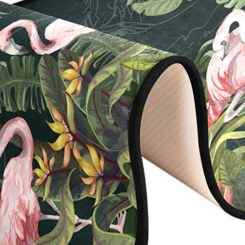 ALAZA Pink Flamingo The Jungle Runner Area Rug Non Slip Floor Mat for Hallway Entryway Living Room Bedroom Dorm Home Decor 72x24 inches