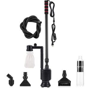 aqqa aquarium gravel cleaner siphon kit,6 in 1 electric fish tank automatic removable vacuum water changer,multifunction wash sand filter water circulation 110v 60hz/ 20w 320gph