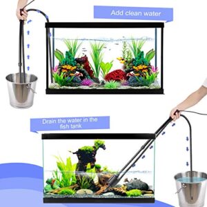 AQQA Aquarium Gravel Cleaner Siphon Kit,6 in 1 Electric Fish Tank Automatic Removable Vacuum Water Changer,Multifunction Wash Sand Filter Water Circulation 110V 60Hz/ 20W 320GPH